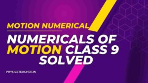 Numericals of Motion Class 9 - solved